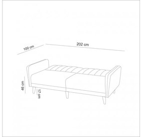 Atelier del sofa Rozkládací pohovka AQUA zelená 202 cm 867UNQ1359