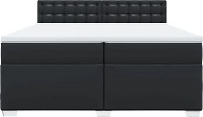 Box spring postel s matrací černá 200x200 cm umělá kůže 3286136