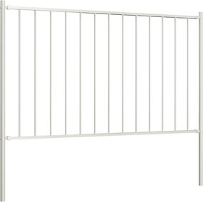 Plotový panel Woerden se sloupky ocelový 1,7x1,25 m bílý 145217