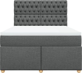 Box spring postel s matrací tmavě šedá 140x200 cm textil 3291311