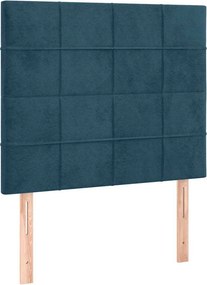 Box spring postel s matrací tmavě modrá 100x200 cm samet 3132667