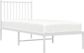 vidaXL Kovový rám postele s čelem 75 x 190 cm [350921] Barva: Bílá