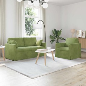 Set pohovek 2 ks Světlá zelená samet 3407554