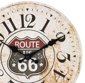 Nástěnné dřevěné hodiny Route 66 30 cm (Clayre &amp; Eef)