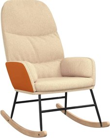 Houpací křeslo krémově bílé textil 341044