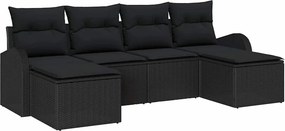 Set pohovek 6 ks Černá polyratan 3354822
