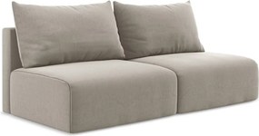 Taupe sametová rozkládací/s úložným prostorem pohovka 216 cm Kalena – Makamii