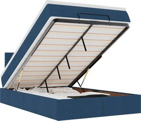 Osmanský rám postele s matrací modrá 120x190cm textil 3311448