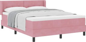 Postel s boxspringem s čelo Růžová 190 x 140 cm samet 3341467