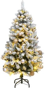 Umělý sklápěcí vánoční stromek se 150 LED a koulemi 120 cm 3210097