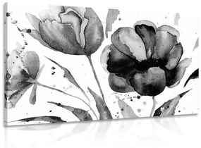 Obraz nádherné černobílé tulipány v zajímavém provedení Varianta: 120x80
