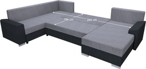 Univerzální sedací souprava, tmavě šedá/šedá, ANDRES U UNI