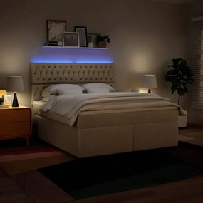 Box spring postel s matrací krémová 180x200 cm textil 3292879