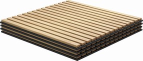 HOMCOM Sada akustických panelů 4 kusy 60 x 60 x 2.1 cm s dřevěným vzhledem jako zvuková izolace pro studia a kanceláře | Aosom