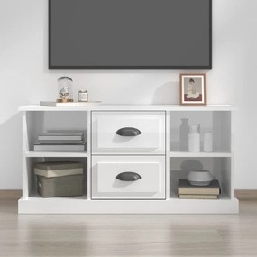 TV skříňka lesklá bílá 99,5 x 35,5 x 48 cm kompozitní dřevo