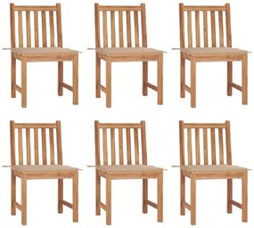 Zahradní židle 6 ks s poduškami masivní teak 3073118