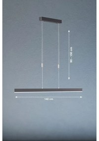 Černé LED stmívatelné závěsné svítidlo Straight – Fischer &amp; Honsel