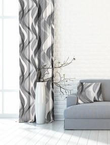 Závěs dekorační nebo látka, OXY Vlny, šedé, 150 cm 150 cm
