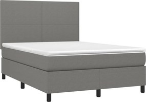 Box spring postel s matrací tmavě šedá 140x200 cm textil 3141618