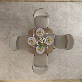 HOMCOM Jídelní stůl pro 4 osoby moderní design kuchyňský stůl s dřevěným povrchem, 70 x 70 cm, hnědý