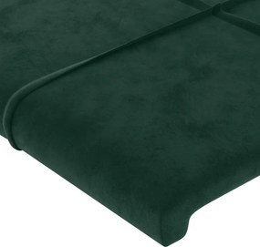 Čelo postele s LED tmavě zelená 90x5x118/128 cm samet 3122463