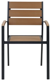 Sada 6 jídelních židlí světlé dřevo/černé VERNIO Beliani