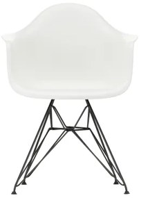 Eames Plastic Armchair DAR černě lakovaná bílá bílé na tvrdou podlahu Vitra