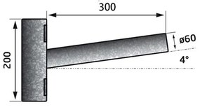 Výložník veřejného osvětlení - rovný 300