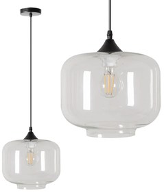 Toolight, Stropní závěsné svítidlo ze skla APP312-1CP LOFT, černá, OSW-00344