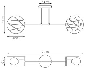 Lustr na tyči FRICK 2xE27/15W/230V černá