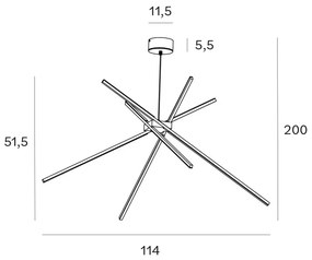Maxlight P0457 Luxusní závěsné LED svítidlo SPIDER zlaté