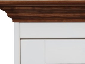 Bílý nábytek Dřevěná komoda Belluno Elegante 3.3, dekor bílá | ořech, masiv, borovice
