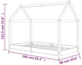 vidaXL Marketos Rám dětské postele šedý masivní borovice 80 x 160 cm