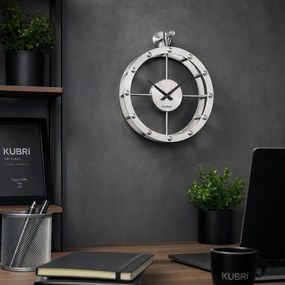 KUBRi KU0700 - 30 cm luxusní industriální hodiny z nerez oceli vyrobené v Česku