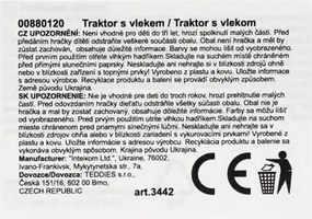 TEDDIES Traktor s vlekem / Traktor / Plast / Volný chod / 53 cm / od 3