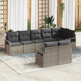 Set pohovek 8 ks Šedá polyratan 3346429