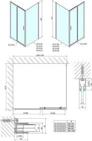 Polysan Polysan, Easy Line obdélníková sprchová zástěna 1300x900mm L/P varianta, EL1315EL3315