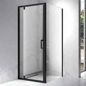 BPS-koupelny Čtvercový sprchový kout HYD-OK04B-BL 80x80 černá/transparent - bez vaničky