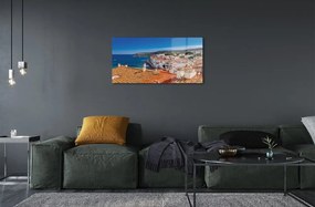 Obraz na skle Španělsko Město hory moře 125x50 cm