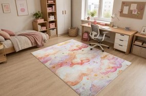 Dětský koberec protiskluzový BAMBINO 61510 krémový / růžový