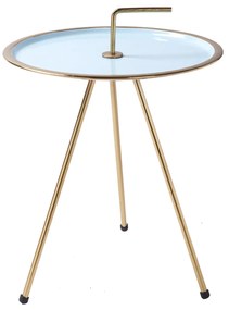 Noble Home Odkládací stolek Cevero, 42 cm, tyrkysová, zlatá