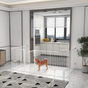PawHut ohrádka pro štěňata, výška 90 cm, zábrana, 8 panelů, skládací, volný výběh pro psy