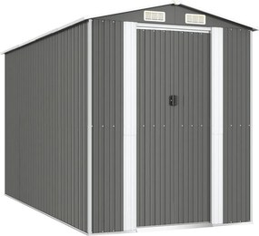 Zahradní kůlna světle šedá 192 x 357 x 223 cm pozinkovaná ocel 3147440