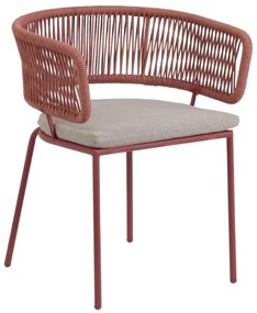 OnaDnes -20% Červeno hnědá pletená zahradní židle Kave Home Nadin