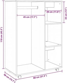 vidaXL Marketos Šatní skříň bílá 80 x 40 x 110 cm kompozitní dřevo