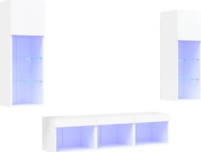 vidaXL 5dílná obývací stěna s LED kompozitní dřevo [3216597] Barva: dub sonoma
