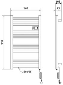 Mexen Aran, elektrické topné těleso 960x500 mm, 500 W, bílá, W306-0960-540-00-20