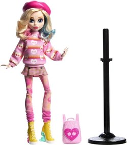 Mattel Monster High X Wednesday Enid Sinclair v růžovém outfitu HXJ05 Vícebarevná