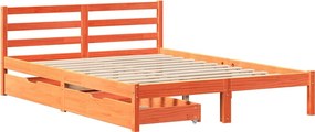 Postel bez matrace voskově hnědá 150 x 200 cm masivní borovice 3301559