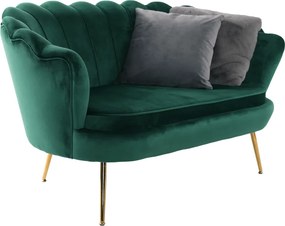 Lavice ve stylu Art-deco, smaragdová Velvet látka / gold chrom-zlatý, NOBLIN